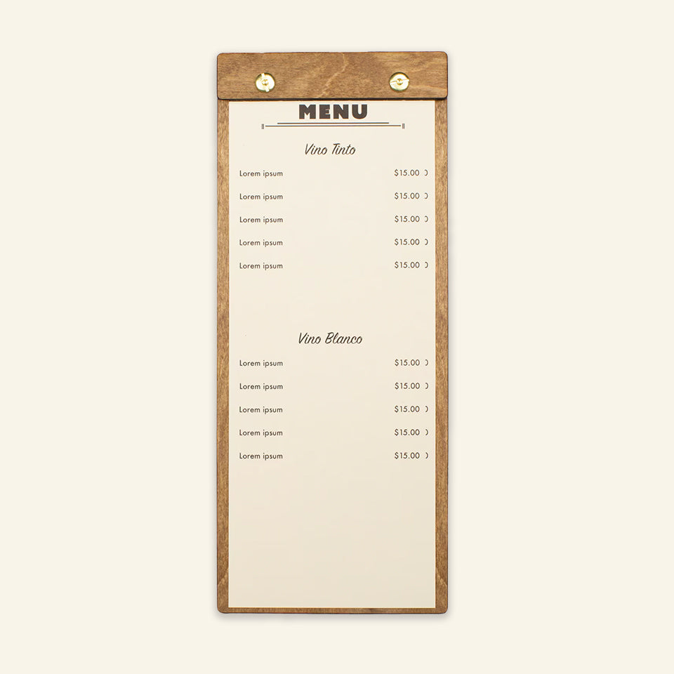 Wood Menu Board- 4.25 x 11 Customizable Birch – Oowee Products