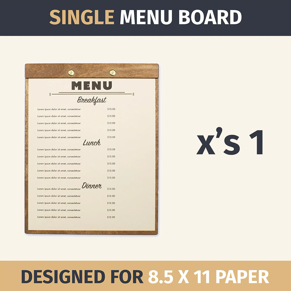 Wood Menu Board- 8.5 x 11 Customizable Birch – Oowee Products