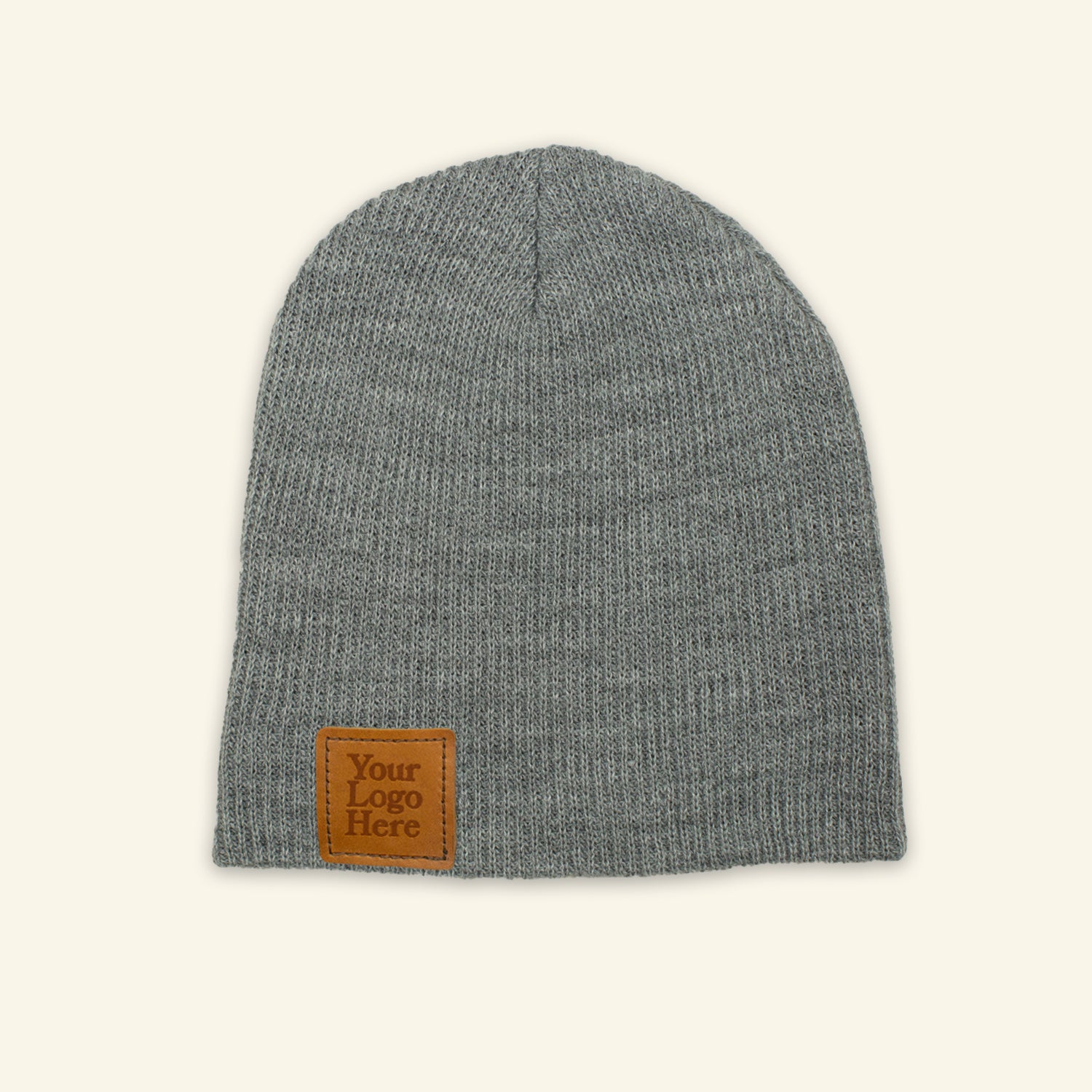 Leather Patch Beanie (Sewn patch ) - Add your LOGO – Oowee Products